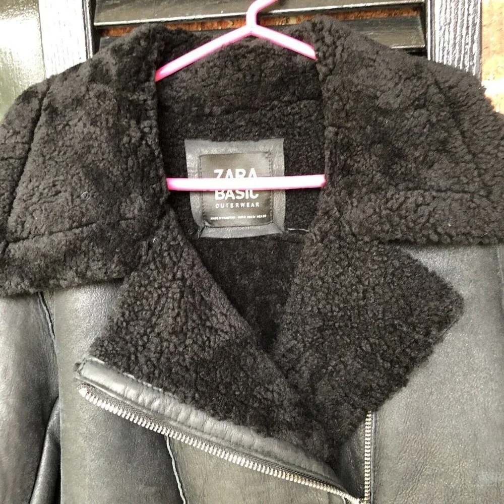 Zara | Jackets & Coats | Zara Womans Coat M Bomber Raf Black Aviator ...